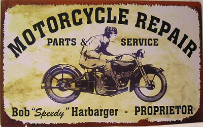 Motorcycle Repair Automobile Mechanic Distressed Metal Sign | eBay
