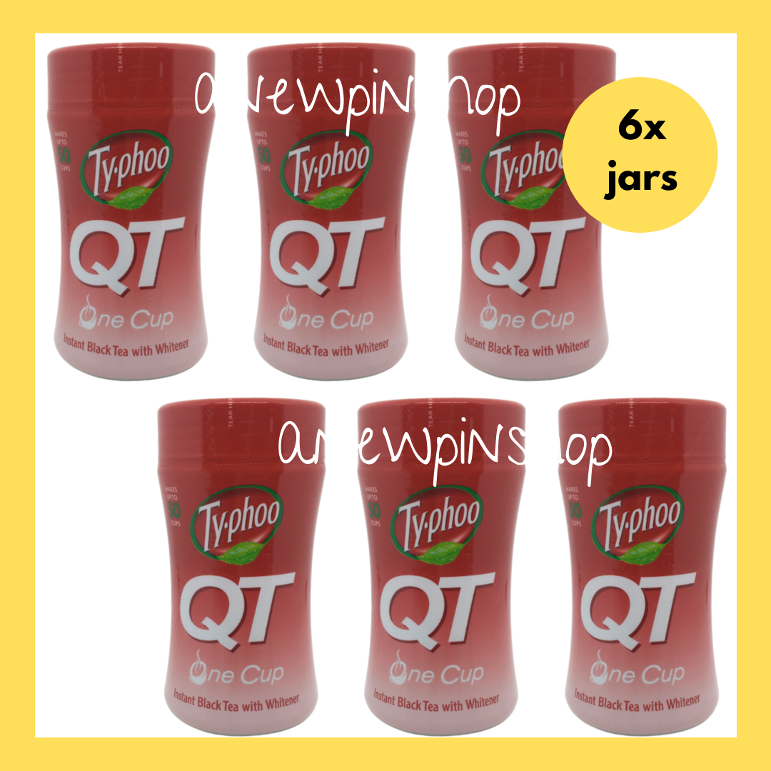TYPHOO QT One Cup Quick Instant White Tea -Black Tea & Whitener 6x Jars ...