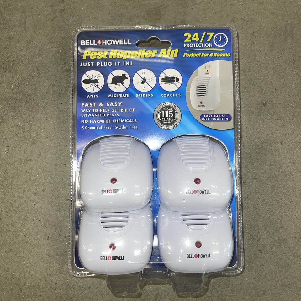 Bell+Howell Pest Repeller Ultrasonic Pest Repeller 8 Pc Rats Mice ...