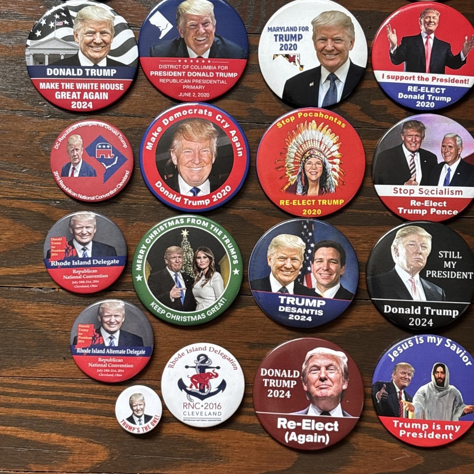 50 Different Donald Trump Buttons Gift Set Dealer Lot 2016 2017 2020 ...