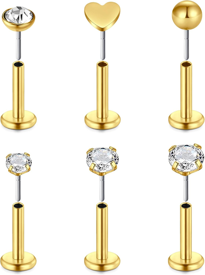 Forward Helix Earrings Gold Cartilage Earrings Tragus Piercing Jewelry ...