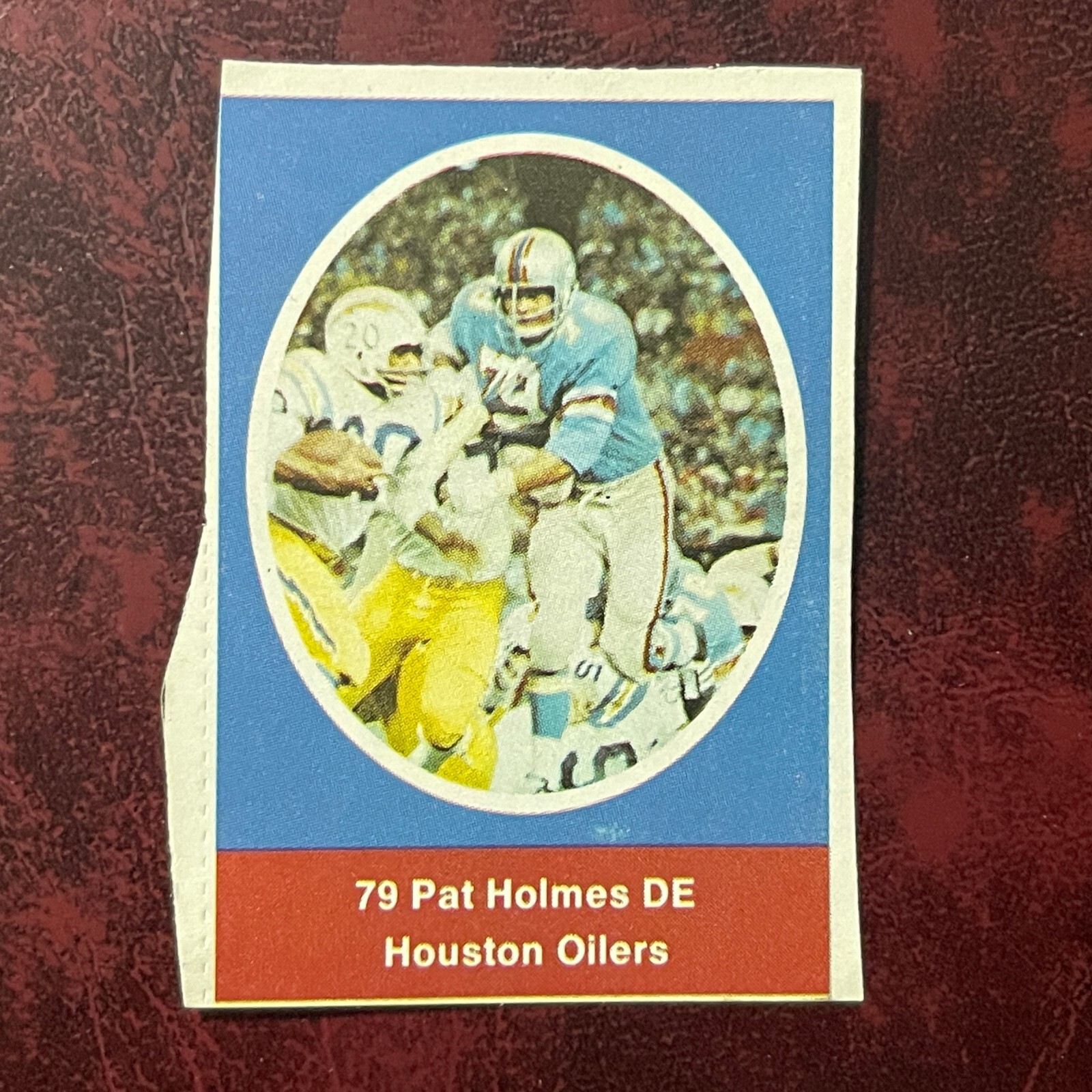 1972 Sunoco NFL Action Set PAT HOLMES NFL ROOKIE Stamp HOUSTON OILERS ...