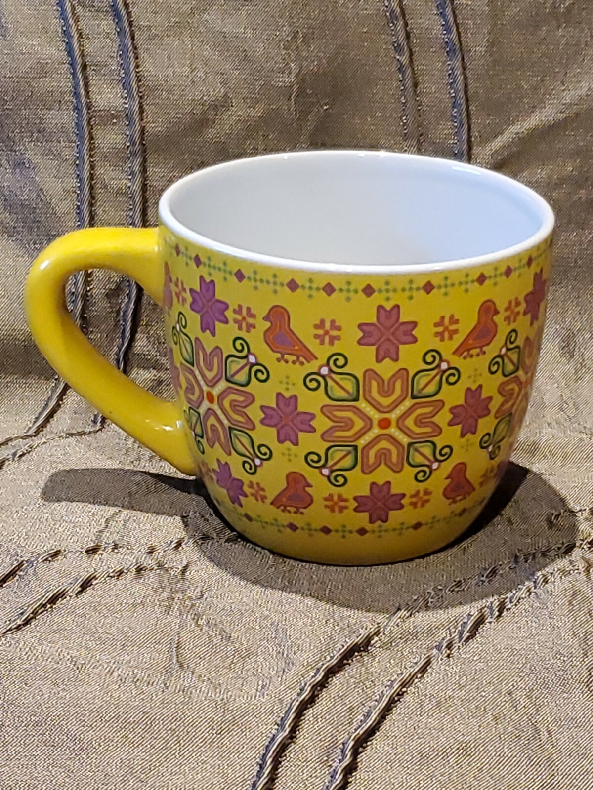 Nestle ABUELITA Yellow Ceramic Cup Mug Arte Managua Manuela Flores EUC ...