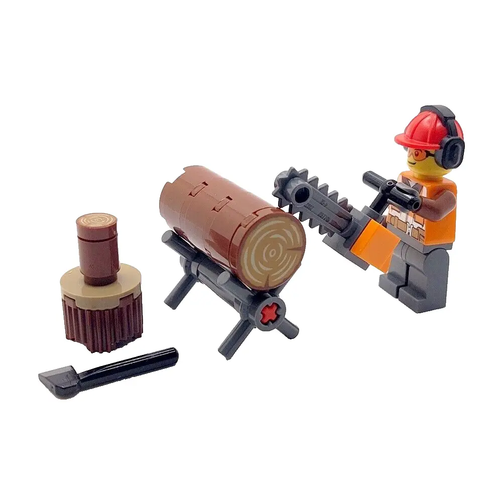 Genuine LEGO® Lumberjack Gift Logger Minifigure Tree Surgeon Fathers ...