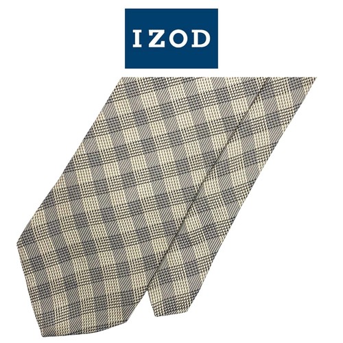 Izod Wheat Yellow Tie- Black Wheat Yellow Plaid checks Pattern 100% ...