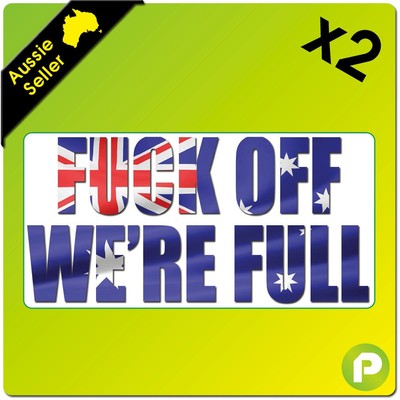 F**k Off We're Full 2pk - Vinyl Decal Bumper Sticker - PA00034 | eBay ...