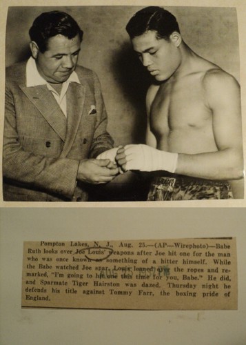 BABE RUTH JOE LOUIS 1937 ORIGINAL PRESS PHOTO VINTAGE ICONS BOXING ...