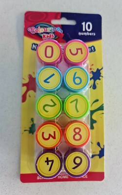 Kids Number Stamp Set 123 Self Ink Stamps Children Art Craft - 10 ...