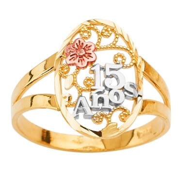 GOLD - 14K Tri Color Gold 15 Years Ring | eBay