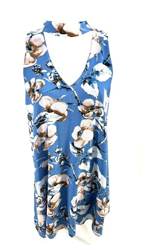Peppermint Dress Women’s Medium Sleeveless Floral Spring Button Neck ...