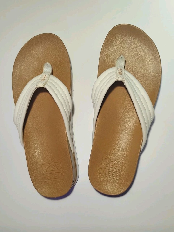 Reef Cushion Shea Hi Platform Sandals Sz 7 - Tan/White | eBay