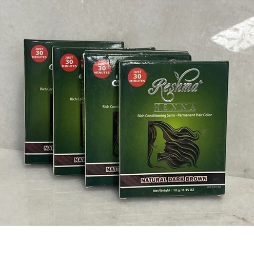 4 Reshma Henna Rich Conditioning Semi Permanent Hair Color Natural Dark ...