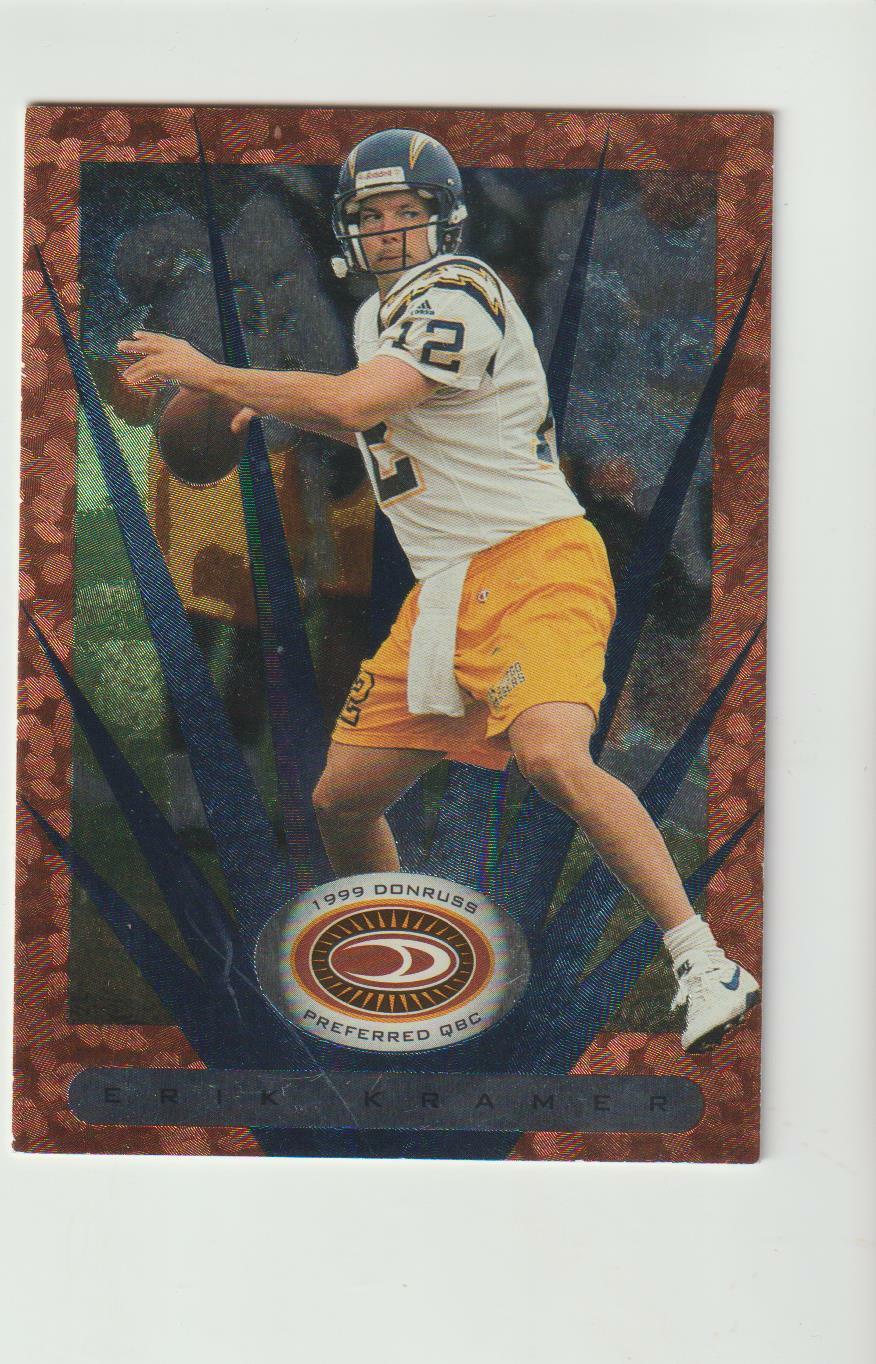 1999 Donruss Quarterback Club Bronze #26 Erik Kramer card, Chicago ...