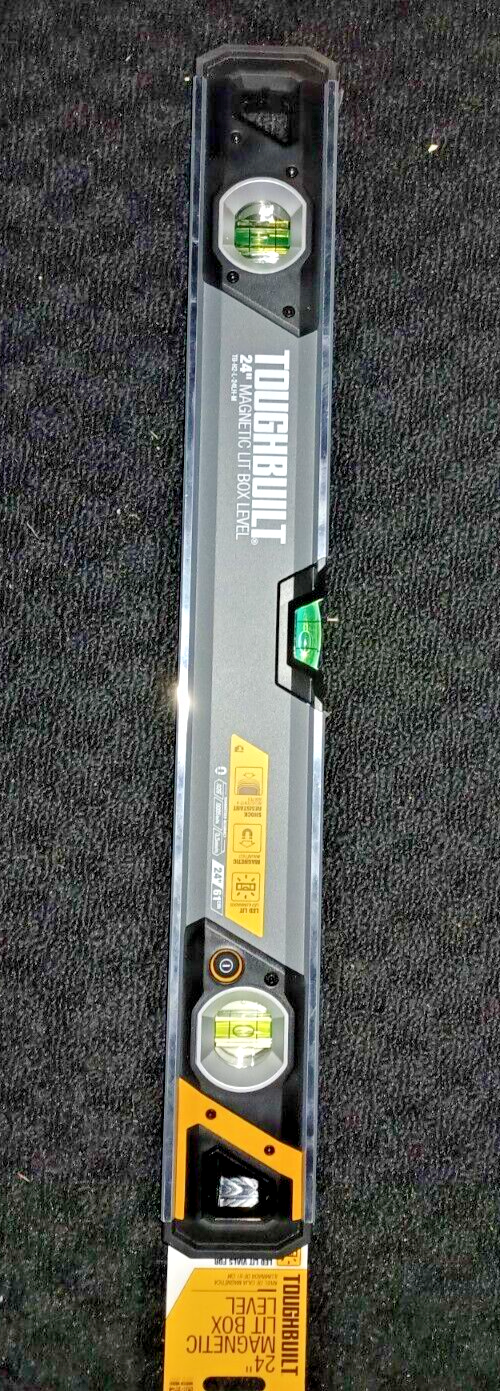ToughBuilt 24" Aluminum Magnetic LED Lighted Vial Box Level - TB-H2-L ...