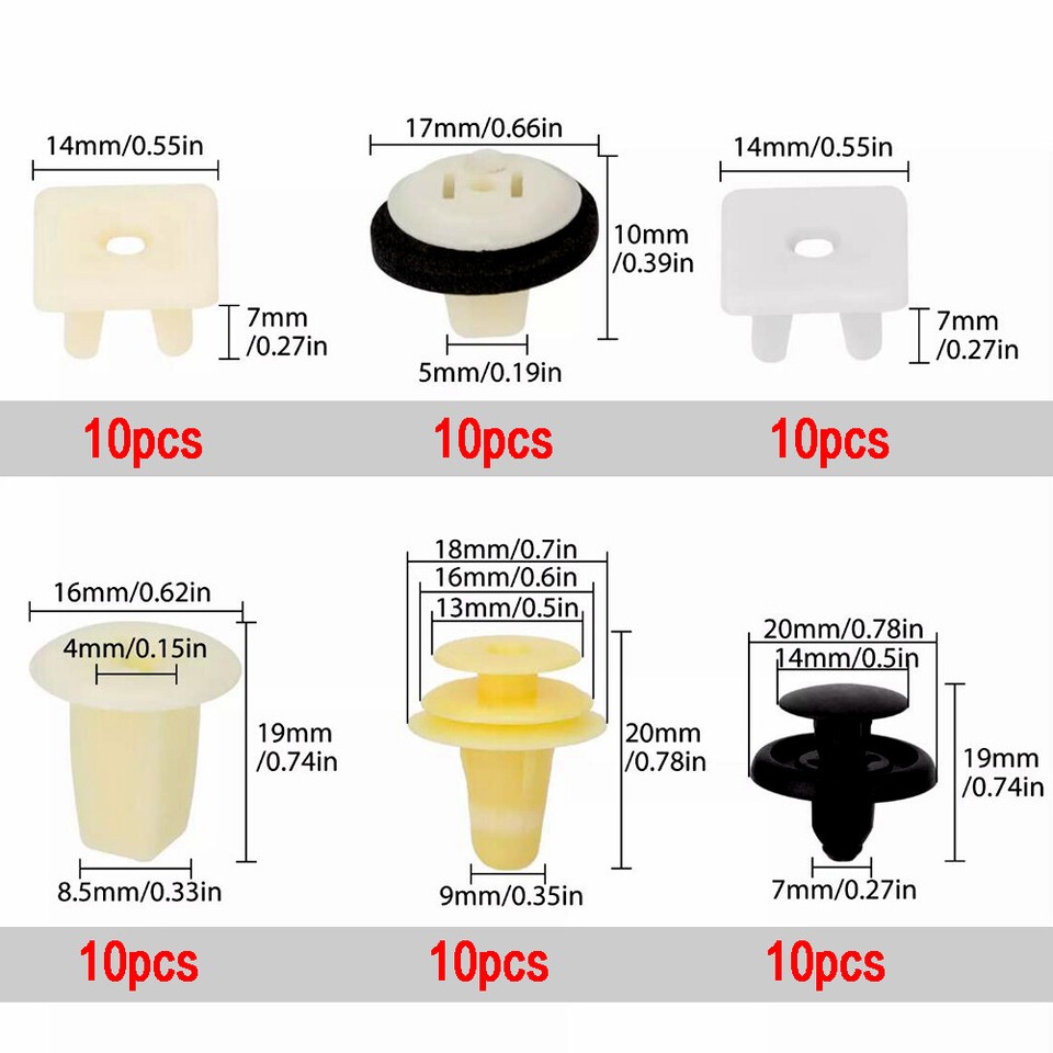 Fastener Sets Fits Toyota Body Panels, Door, Hood, Fender Liner, Bumper ...