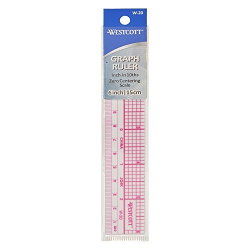 Westcott 6" 10ths Transparent Graph Ruler, Inches/Metric, Translucent ...