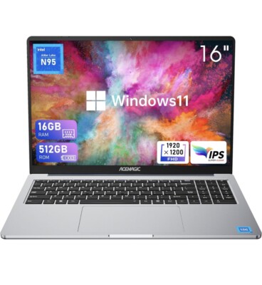Laptop Computer, 16 inch Windows 11 Laptop with IntelN95 Processor 16GB ...