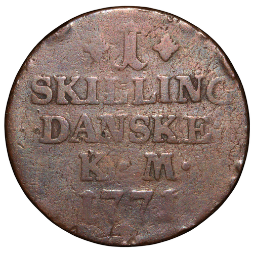 1771 Denmark Christian VII 1 Skilling Coin (Old Cleaning) | eBay