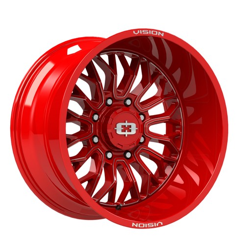 2 New Vision Riot 20x12 8-180 -51 Red Tint Milled Spokes Wheels ...