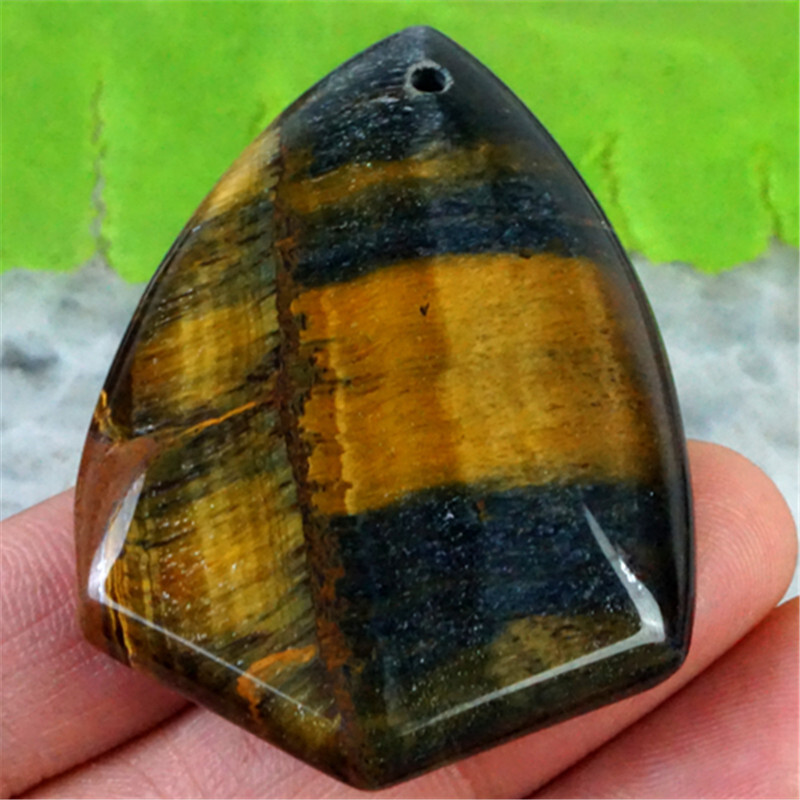 AJT18183 48x35x7mm Natural Tiger Eye Gem Shield Pendant Bead | eBay
