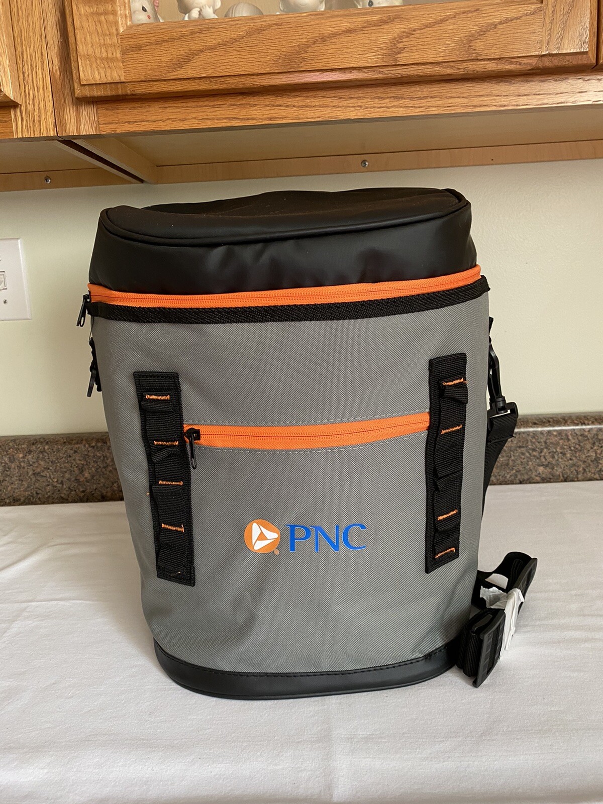 PNC Backpack Cooler 15 x 8 x 11 With Shoulder Strap Grey/Black/Orange ...