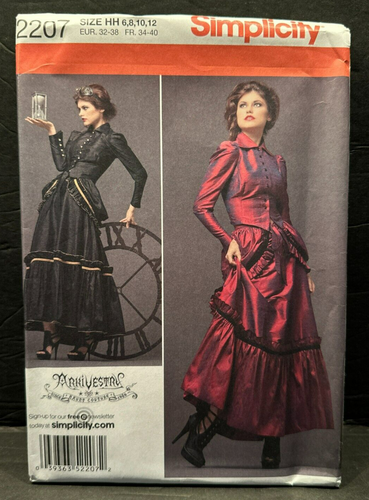 Simplicity Gothic Dress, Jacket, Bustle Costume Pattern 2207 WMS Sz 6 ...