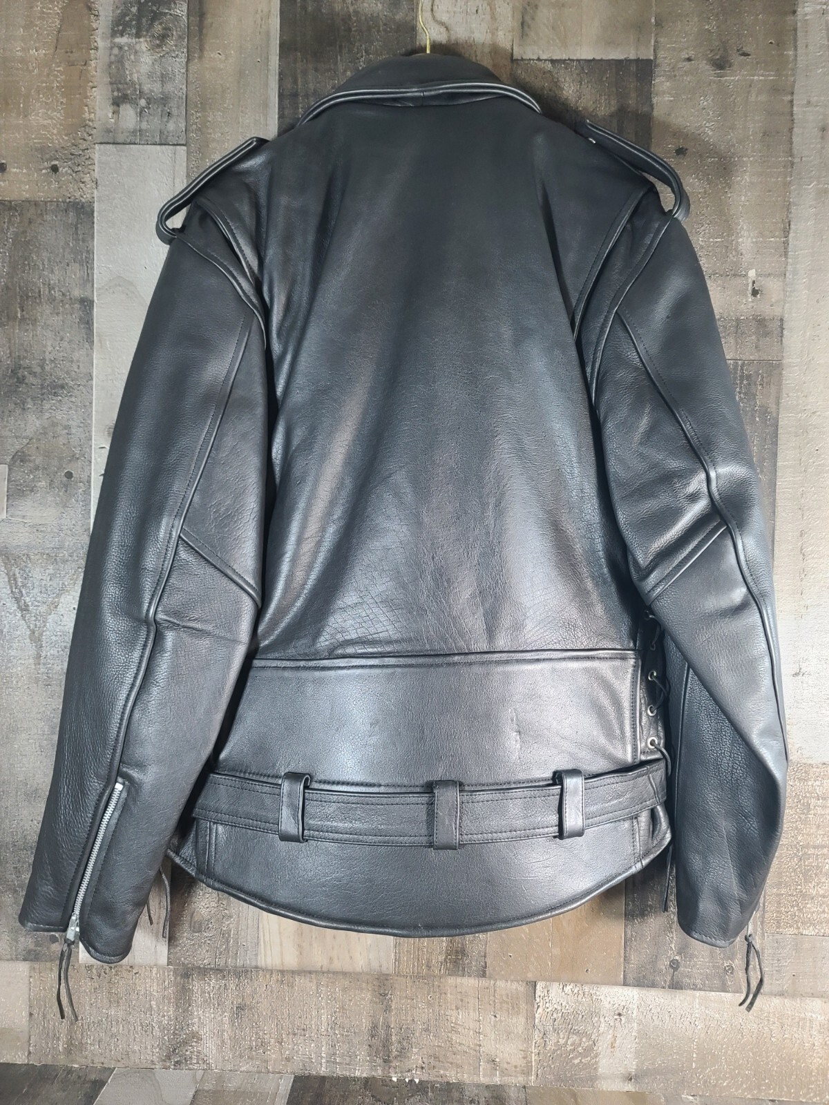 NEW Mens Hawg Riders Leather Motorcycle Jacket MJ2000 With Buckle Size ...