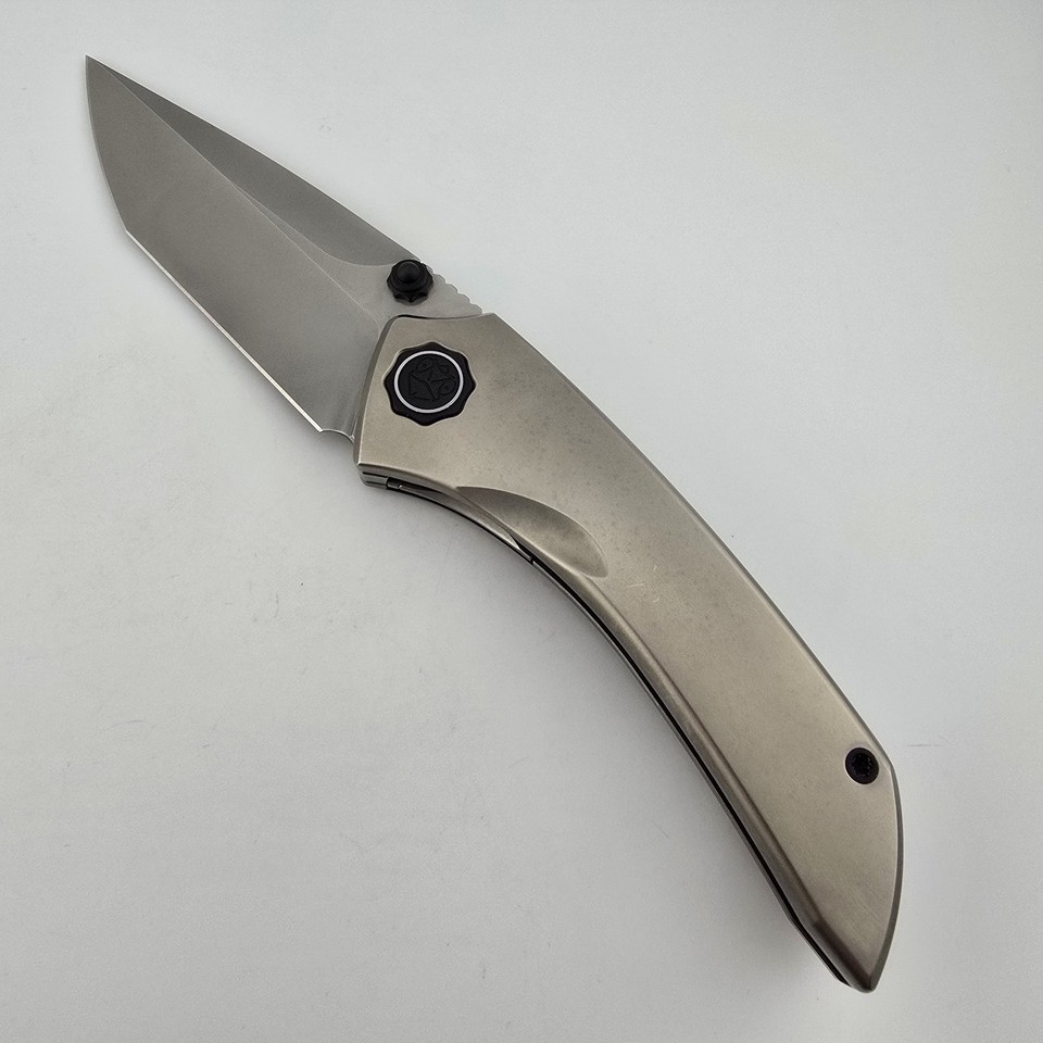 Poikilo Blade Tuna Folding Knife Pearlescent Stonewashed Titanium M398 ...