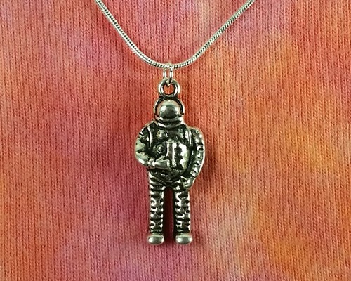 Astronaut Necklace, Space Travel Moon Suit SciFi Starman Charm Pendant ...