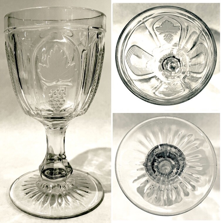 1870's EAPG.. Sandwich Flint Glass "Grape and Magnet" Water Goblets ...
