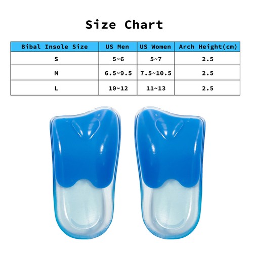 📦 Bibal Insole S Size Gel Half Insoles Shoe Inserts Arch Support Fo AU ...