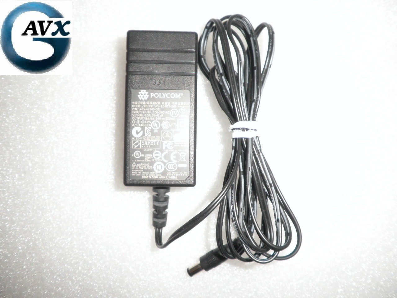 Lot of 3 Polycom SoundPoint IP Power Adapters 24V 500mA: 1465-42640-001 ...