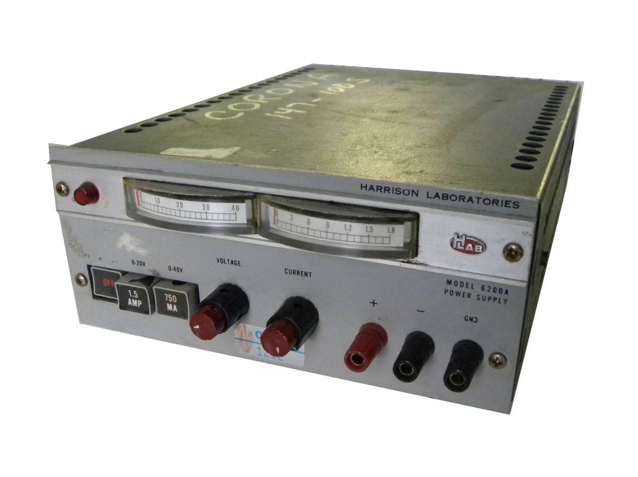 Harrison Lab. 6200A Power Supply 0-40 Volts @ 0.75 Amps & 0-20 Volts ...