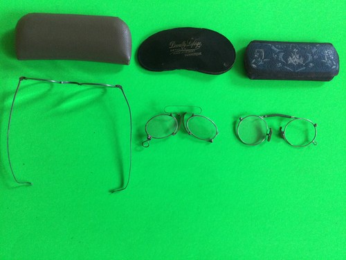 3 anciennes paires de lunettes pince nez, lorgnon, binocles | eBay