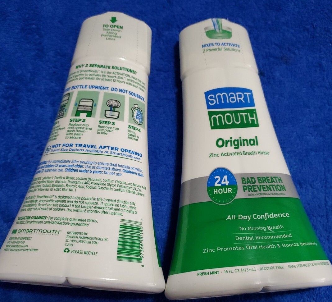 Lot of 2 Original Dual-Solution Breath Rinse Mouthwash Fresh Mint 16 fl ...