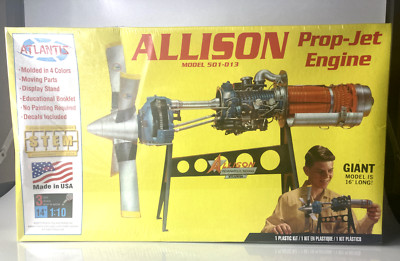 ATLANTIS 1:10 Allison Prop-Jet Engine 501-D13 Plastic Model Kit #1551 ...
