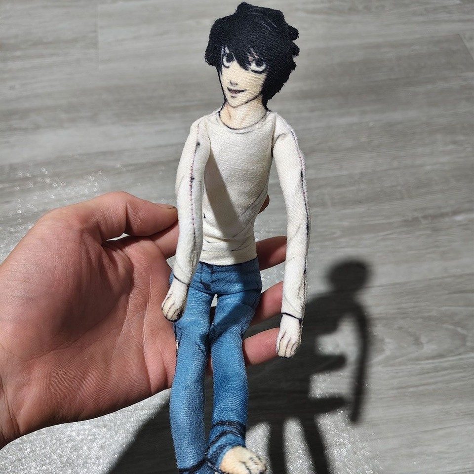 Death Note L·lawliet Figure Doll Abstraction Twistable Plush Iron Wire ...