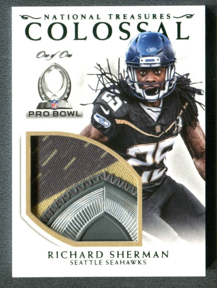 2016 National Treasures Colossal Pro Bowl NFL Shield Richard Sherman 1/ ...