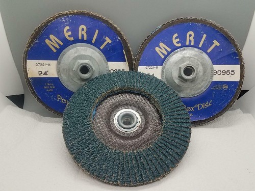 Merit Abrasives 7" x 5/8-11 24 Grit Fiberglass Plate Powerflex Flap ...