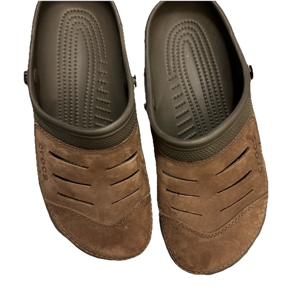 Crocs Shoes Mens 9 Bogota Clogs Brown Closed Toe Comfort Casual Low Top ...