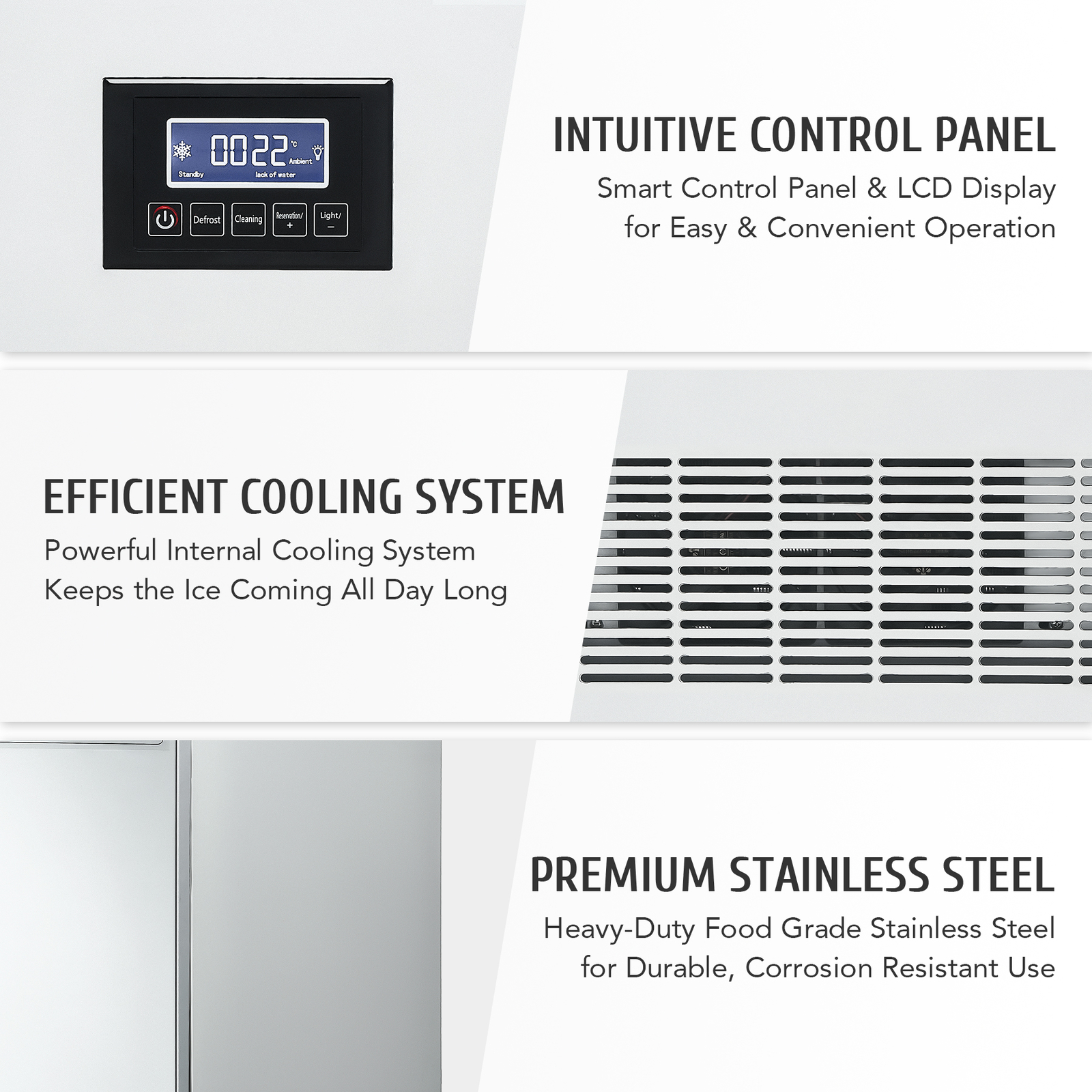 WILPREP Commercial Ice Maker 55 Cubes 88 Kg Cube Ice Machine Bar Club ...