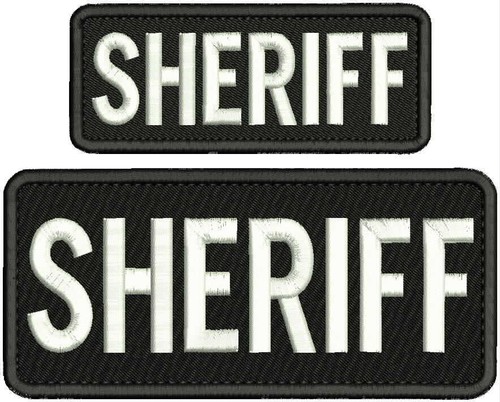 SHERIFF EMBROIDERY PATCH 3x7 and 2x5 inches Hook on back | eBay
