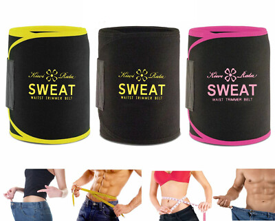 Men Women Waist Trimmer Belt Hot Sweat Wrap Tummy Stomach Weight Loss ...