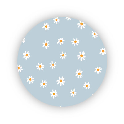 Pack of 24 paper label stickers, Blue Daisy paper labels, Daisy Flower ...