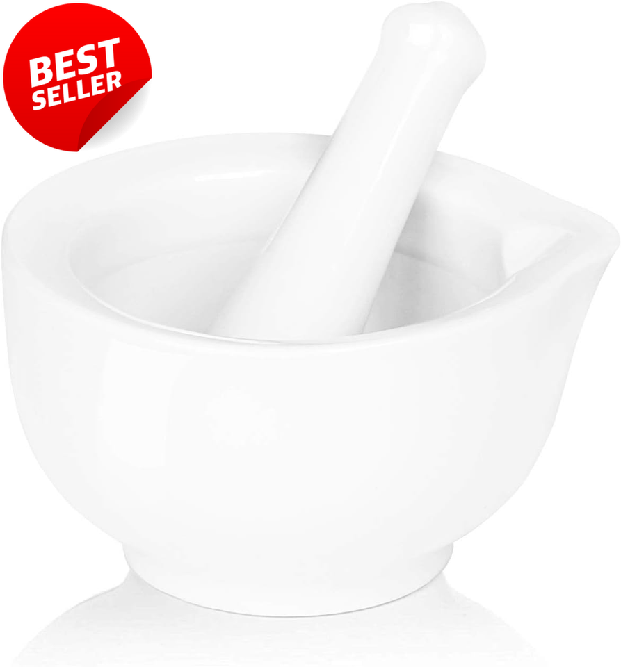 Porcelain Small Mortar and Pestle, Ceramic Herb Grinder Pill Crusher Set, 3.3 In | eBay