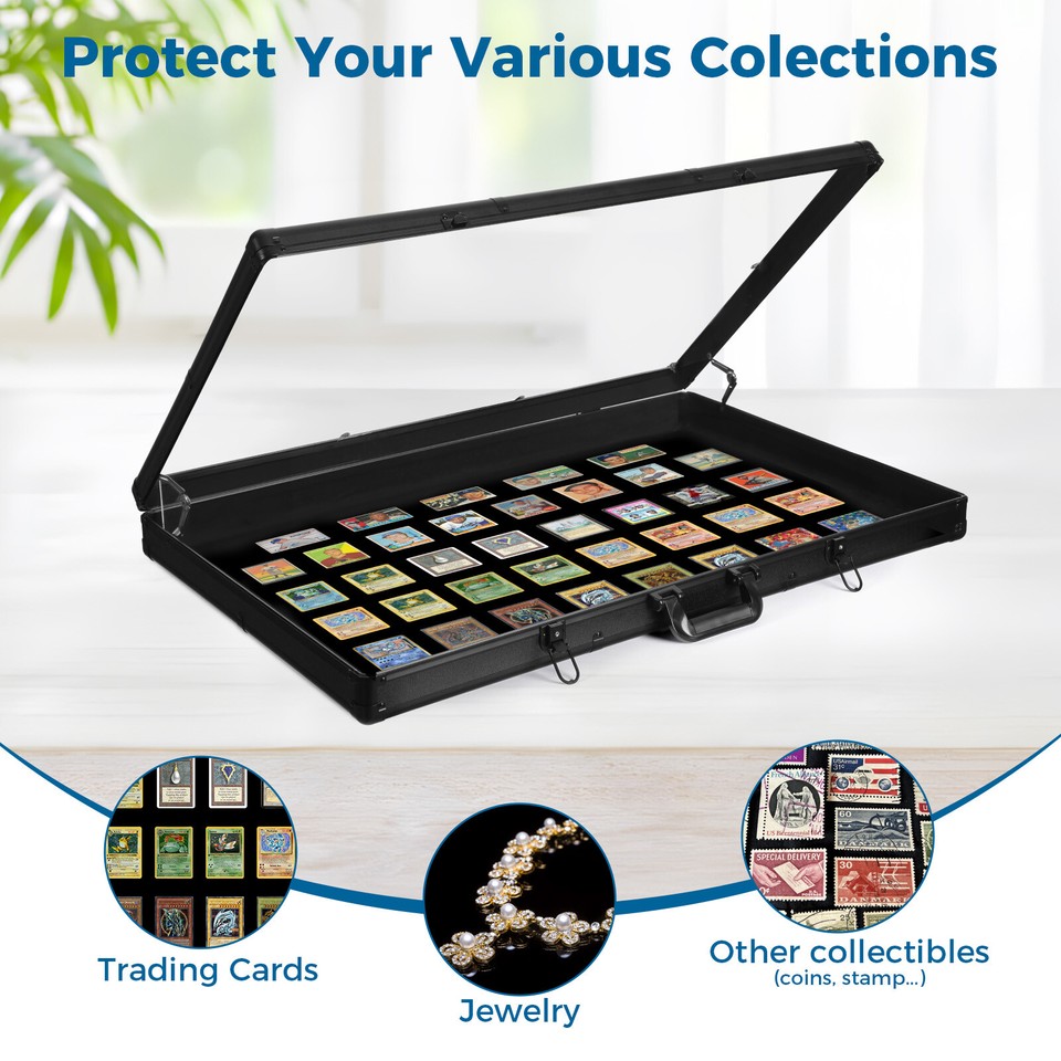 Lockable Aluminum Display Case Acrylic Top Showcase Trade Box Jewelry ...