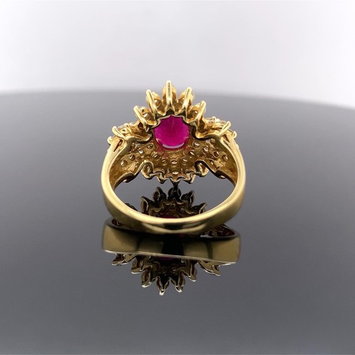 Effy 14K Yellow Gold 2.40Ctw Diamond & Ruby Flower Ring $3500 Retail | eBay