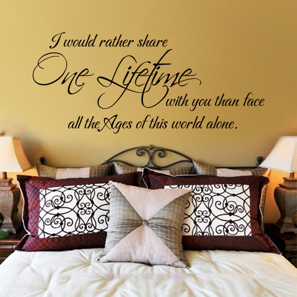 Wedding Love Wall Sticker One Lifetime Saying Vinyl Art bedroom Home ...