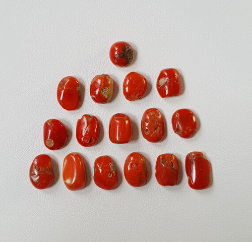 Mediterranean 100% Natural Italian Red Coral Oval Smooth Cabochon ...