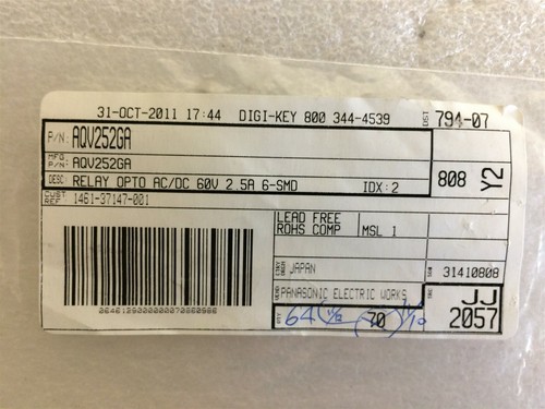 AQV252GA PANASONIC SSR RELAY SPST-NO 2.5A 0-60V ROHS 5 PIECES | eBay
